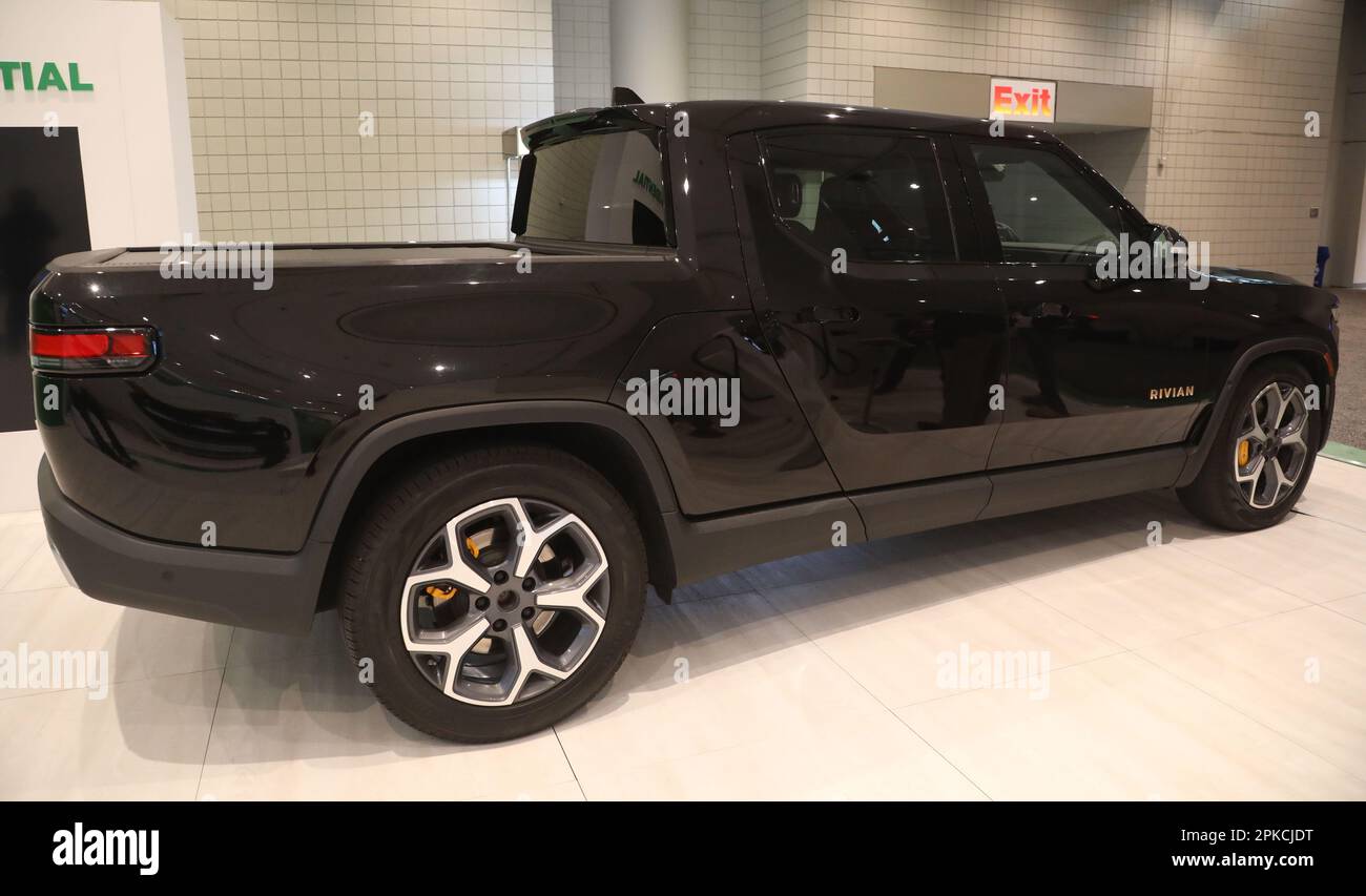 April 6, 2023, New York City, New York, USA: RIVIAN R1T pickup truck on ...