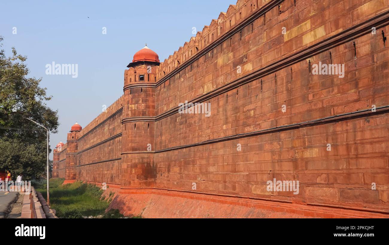 Beautiful View of Red Fort, old Delhi, Lal Qila, Fort Built by Mughal ...