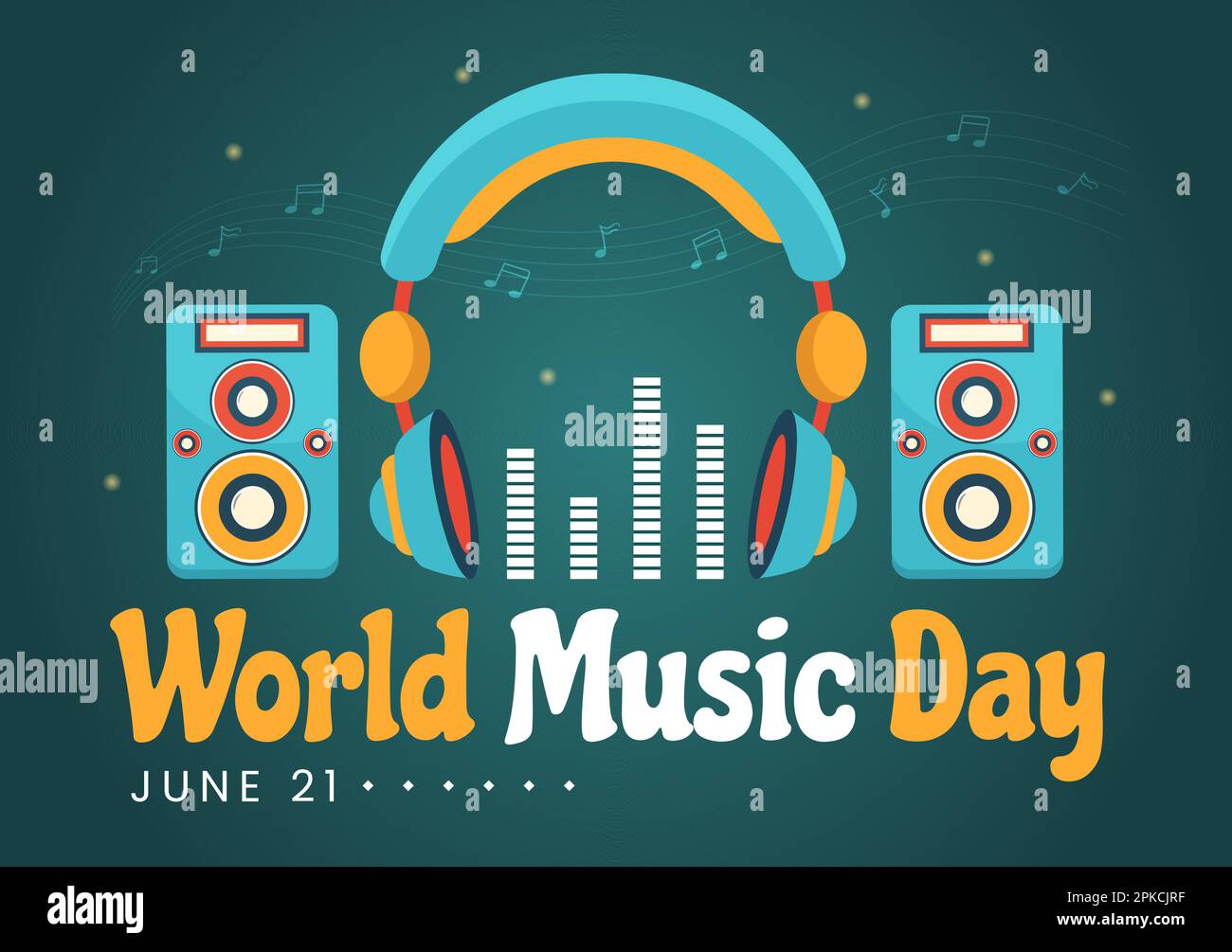 World Music Day Illustration with Various Musical Instruments and Notes ...