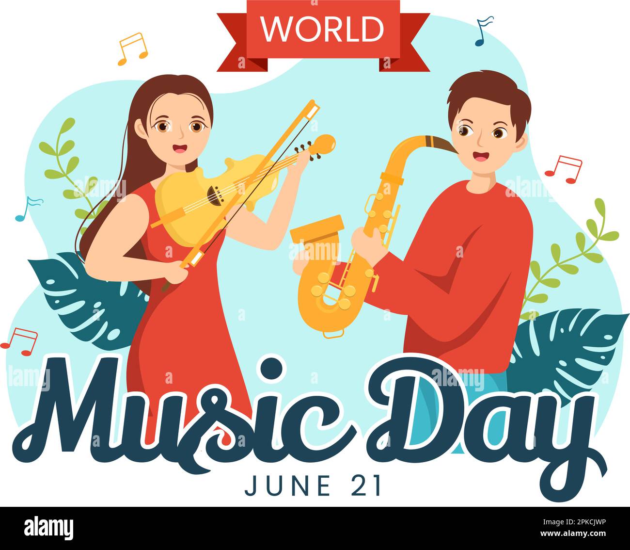 World Music Day Illustration with Various Musical Instruments and Notes ...