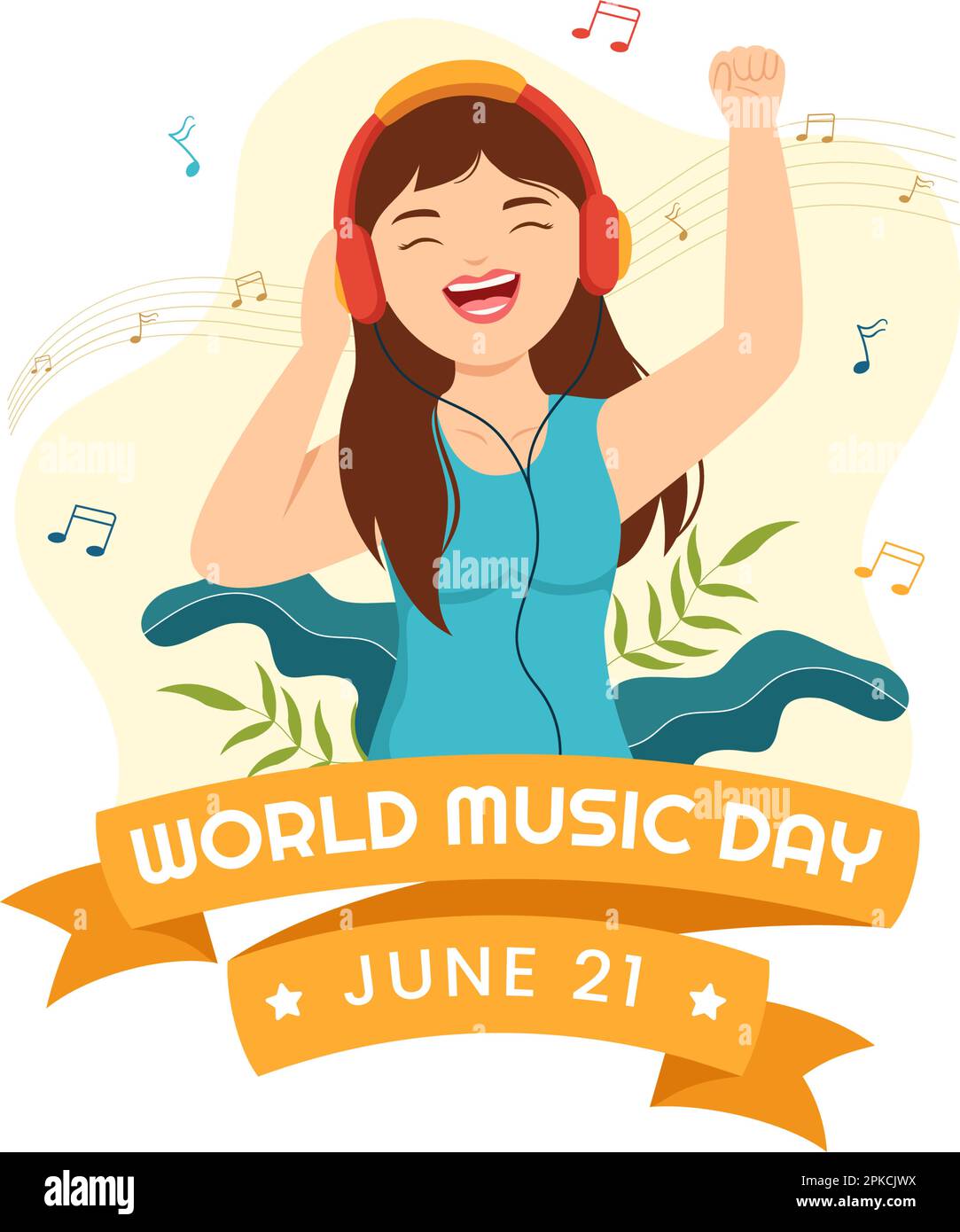 World Music Day Illustration with Various Musical Instruments and Notes ...