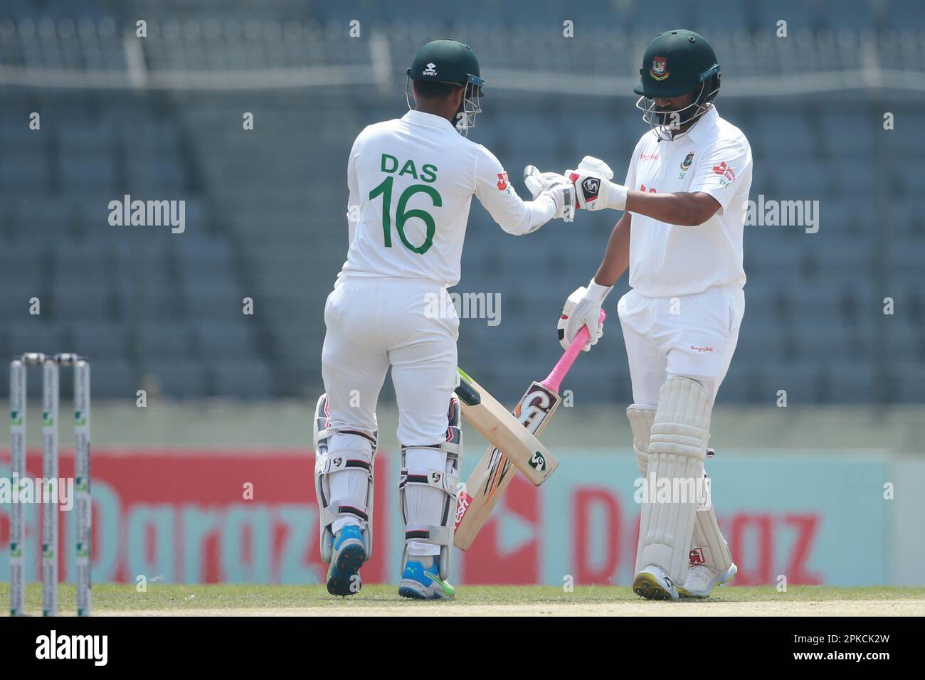 during the fourth day of the alone test match between Bangladesh and ...