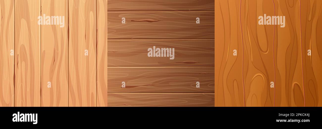 Set wooden material, textured surface wood comic background in cartoon ...