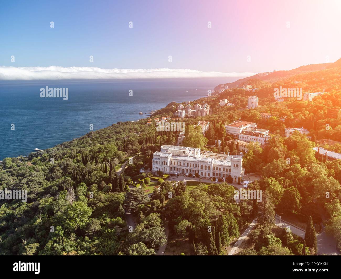 Aerial View of Livadia Palace - located on the shores of the Black Sea ...