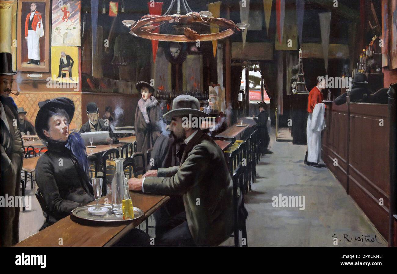 Café des Incohérents Montmartre in Paris (c.1889-1890) by Santiago ...