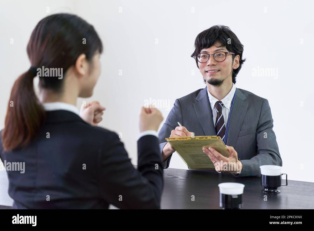 Female student interviewing hi-res stock photography and images - Alamy