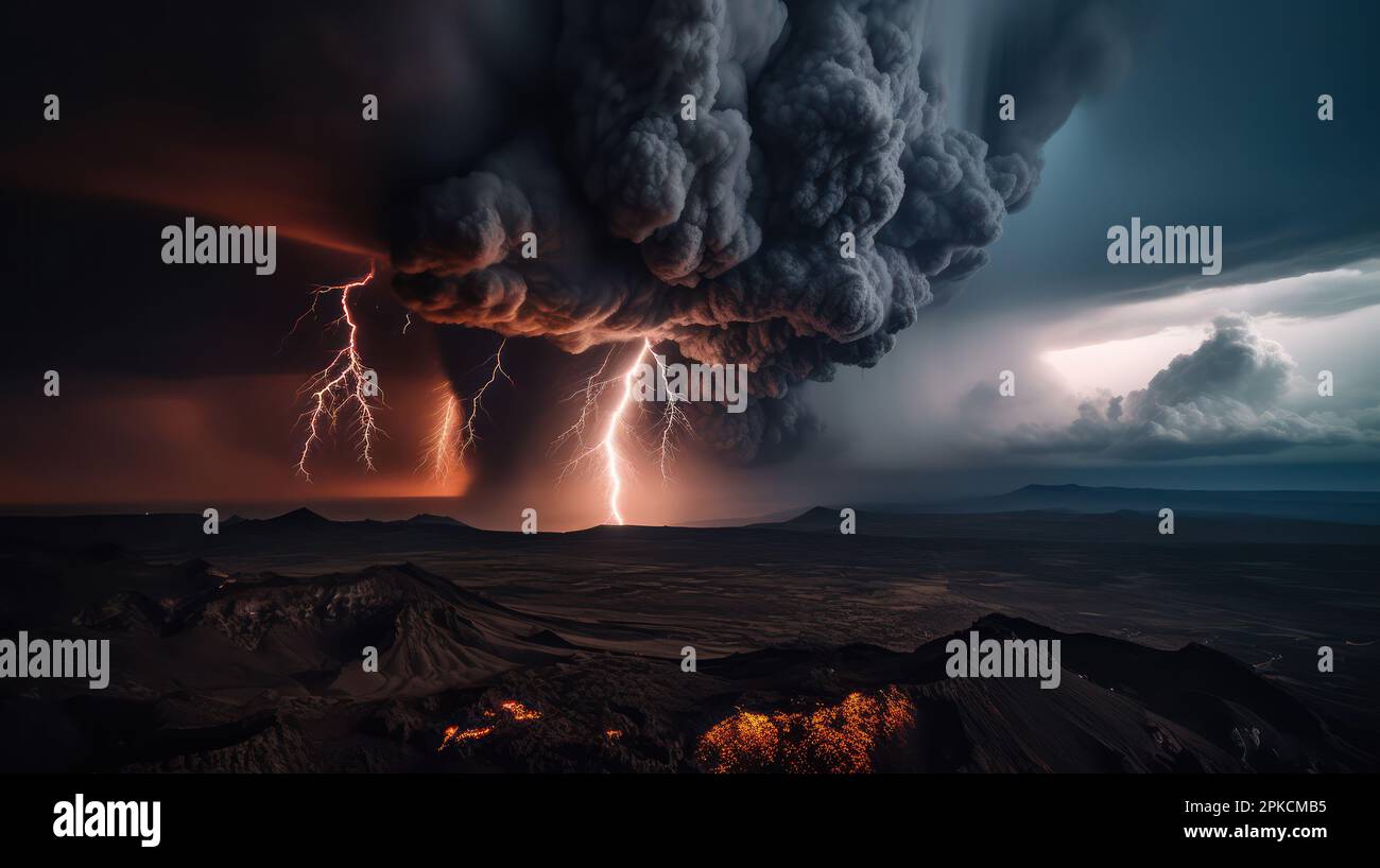 Volcanic lightning not volcano hi-res stock photography and images - Alamy