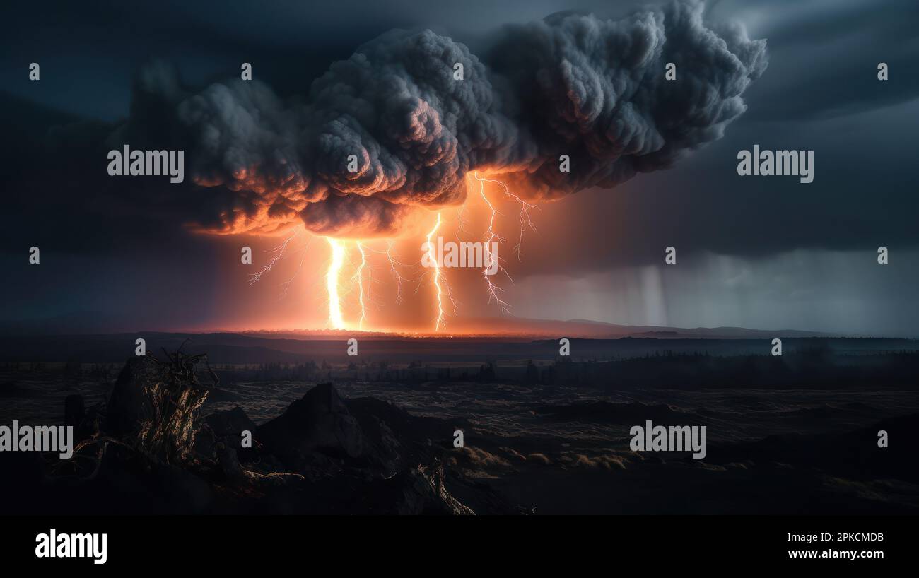 Lightning and volcanic eruption hi-res stock photography and images - Alamy