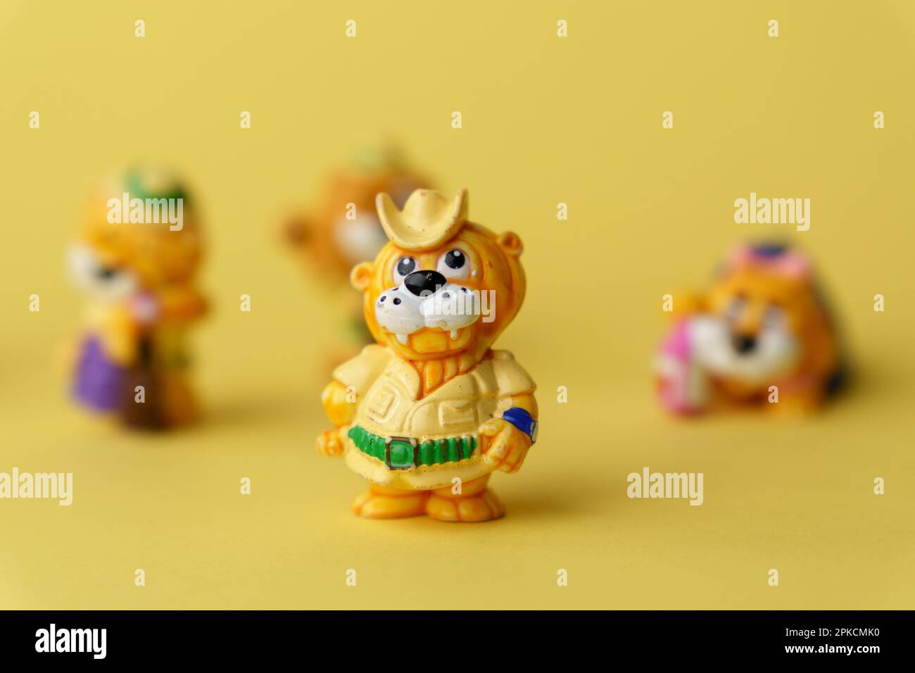 Tyumen, Russia-February 15, 2023: Kinder Surprise lions. Kinder ...