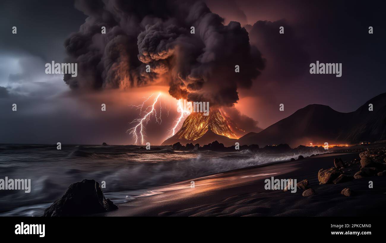Volcanic Lightning Storm