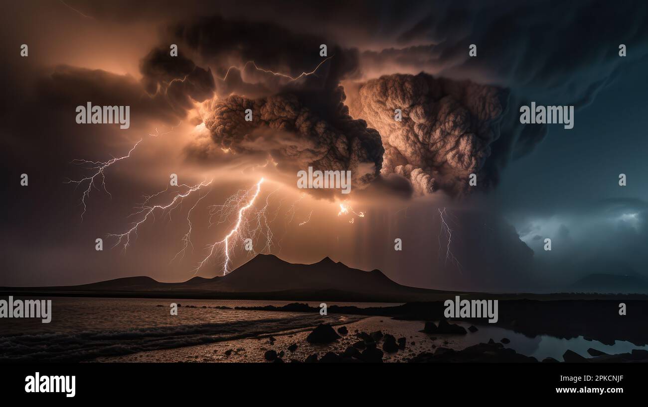 Volcanic lightning not volcano hi-res stock photography and images - Alamy