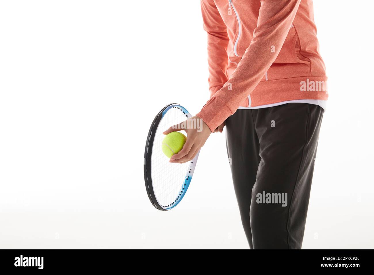 Women Holding Racket on Serve Stock Photo - Alamy