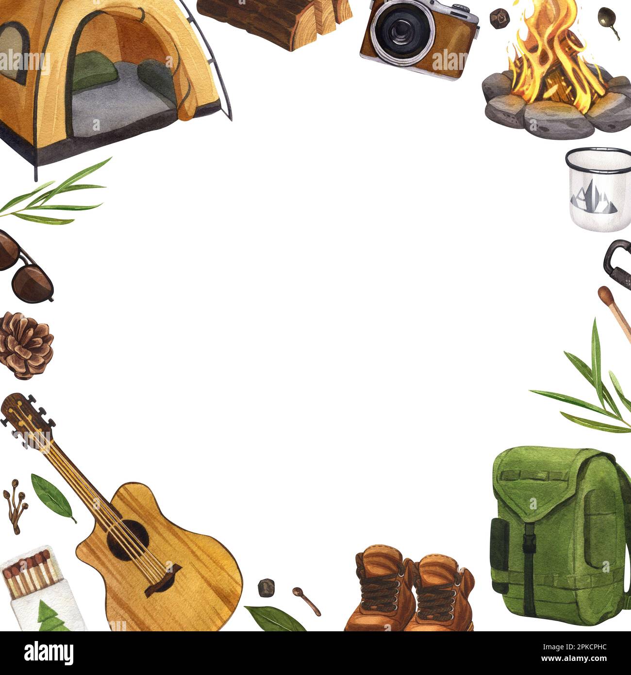 Camping Border Clipart Free