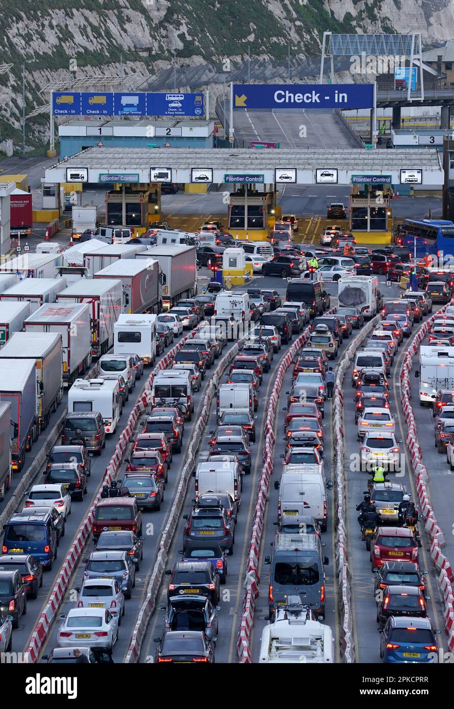 Traffic at the Port of Dover in Kent during the getaway for the Easter ...