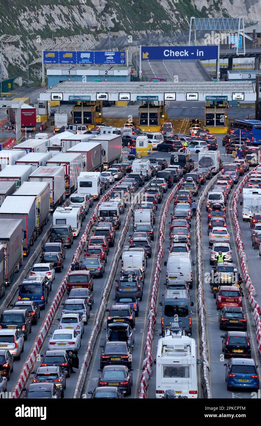 Traffic at the Port of Dover in Kent during the getaway for the Easter ...