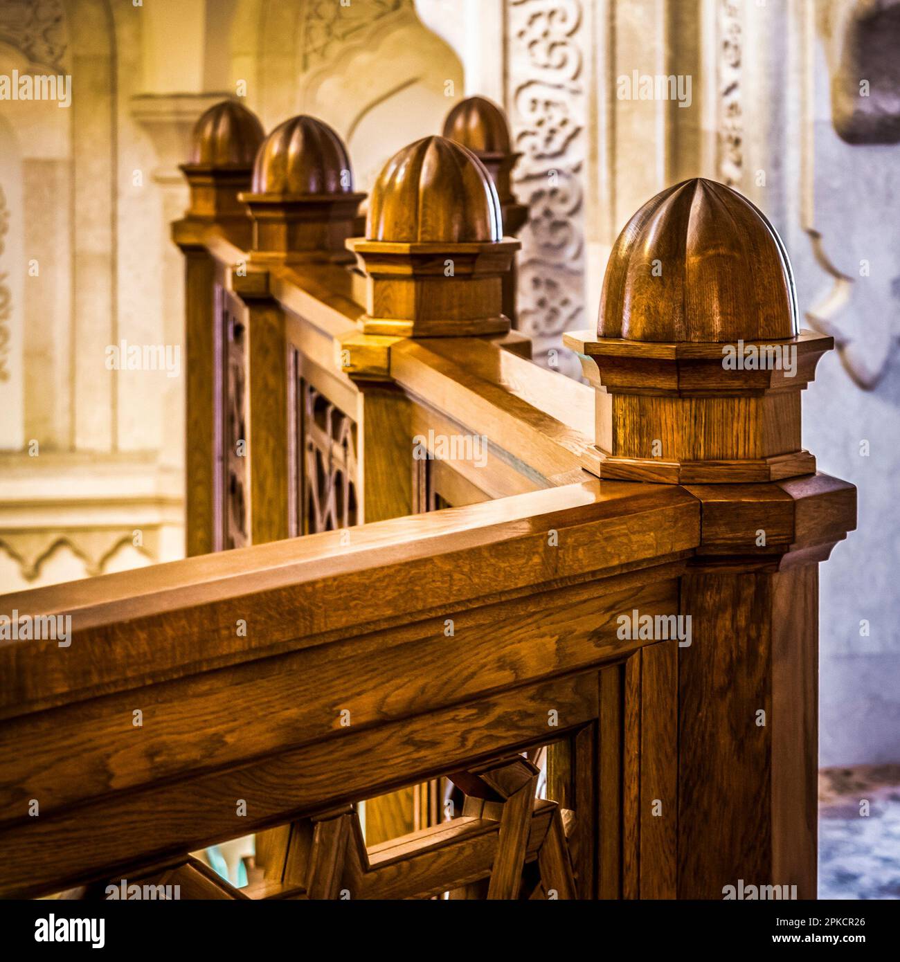 Railings in the Arabic style inside the mosque Stock Photo - Alamy