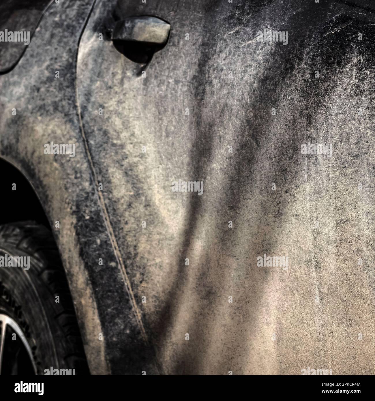 The side of a dirty car close-up Stock Photo - Alamy