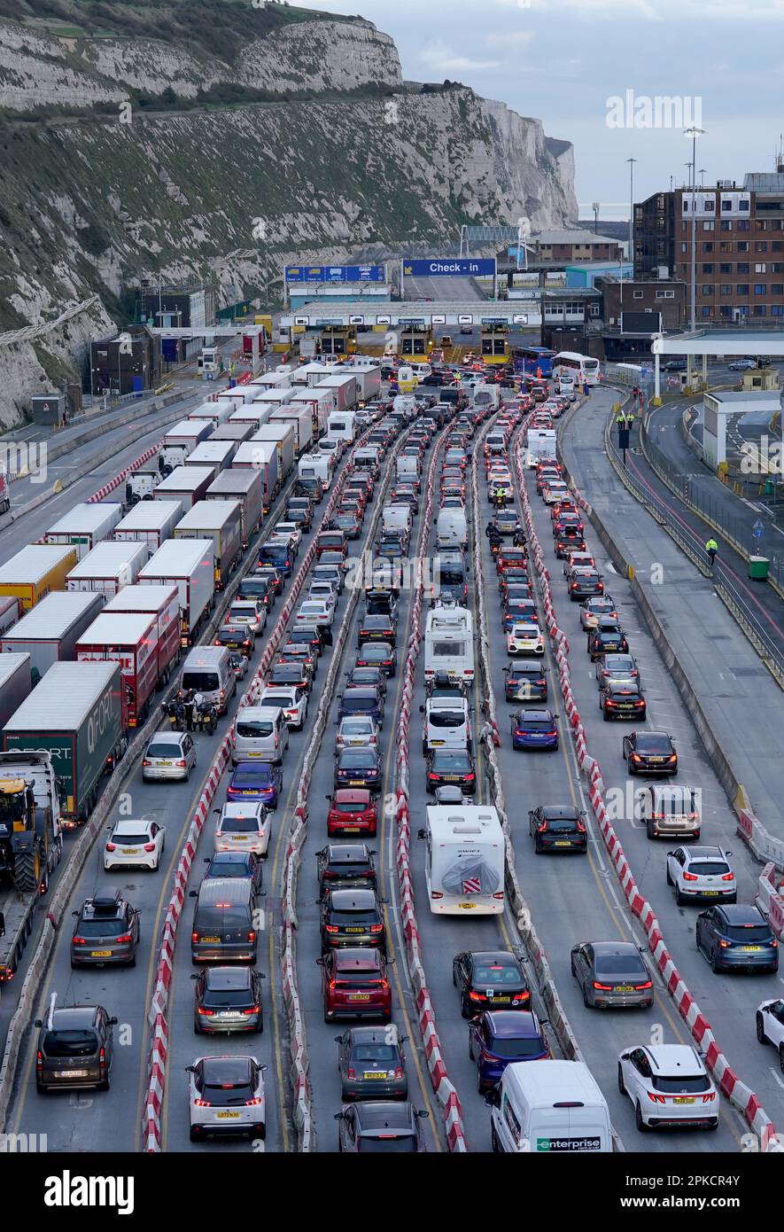 Traffic at the Port of Dover in Kent during the getaway for the Easter ...