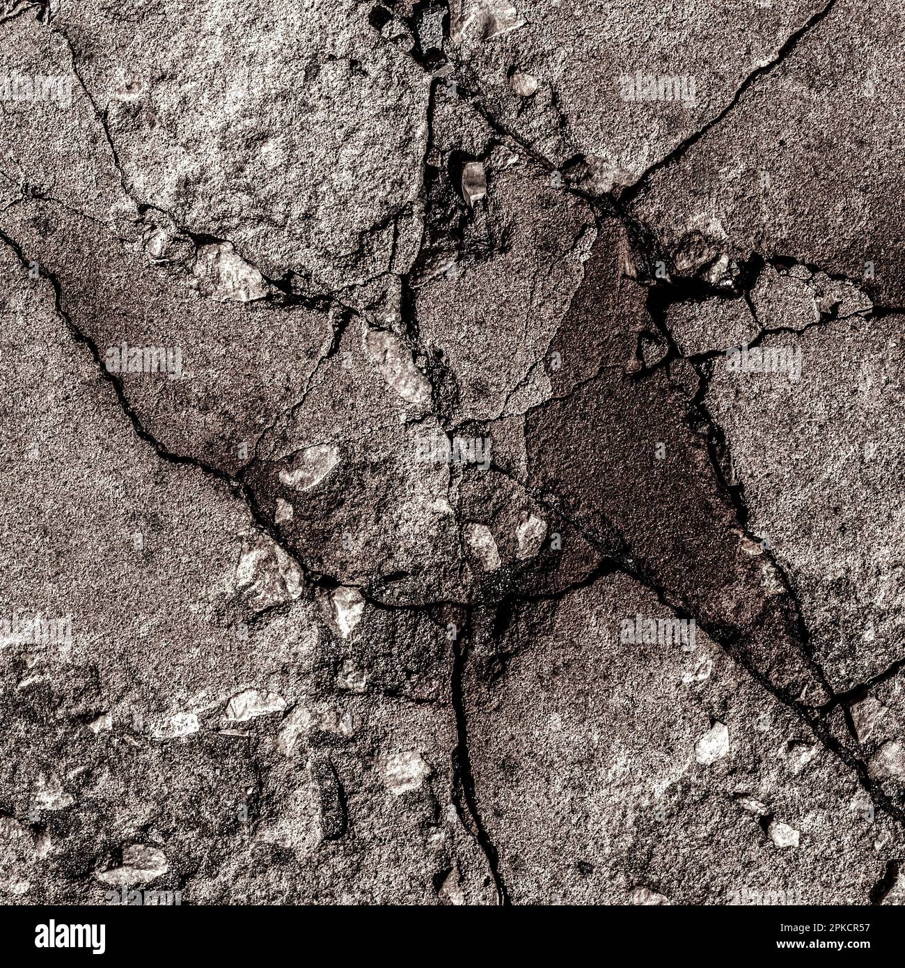 Cracked old concrete paving slabs of a garden path Stock Photo - Alamy