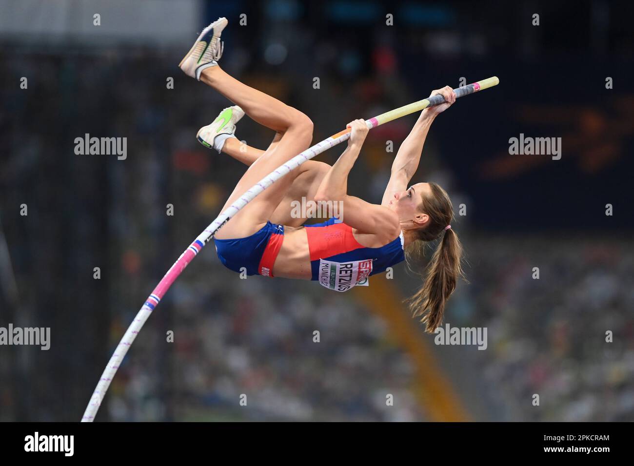 Lene Retzius (Norway). Pole vault women. European Championships Munich ...