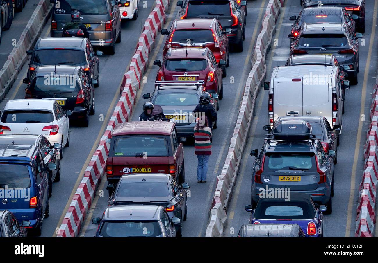 Traffic at the Port of Dover in Kent during the getaway for the Easter ...