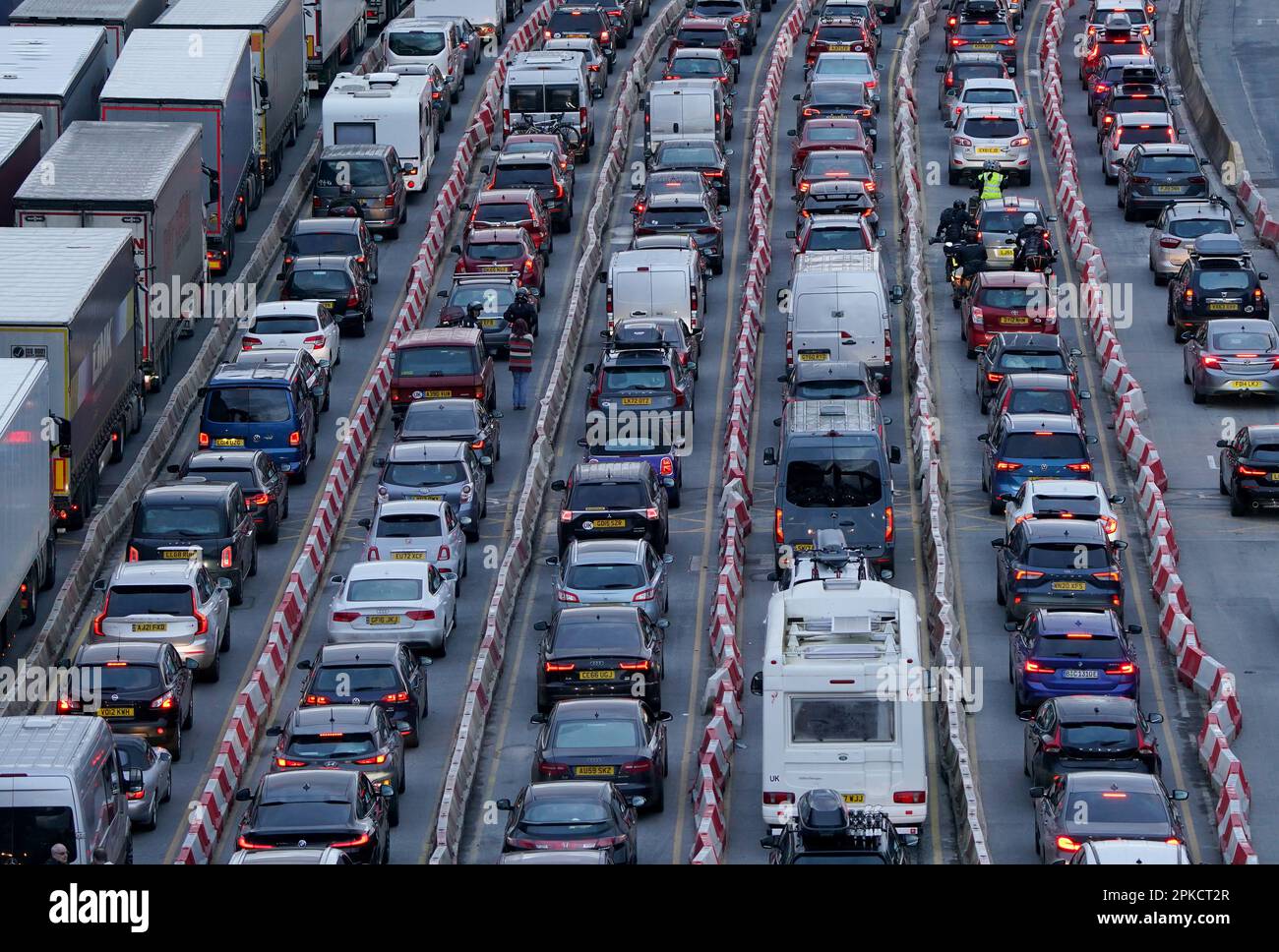 Traffic at the Port of Dover in Kent during the getaway for the Easter ...
