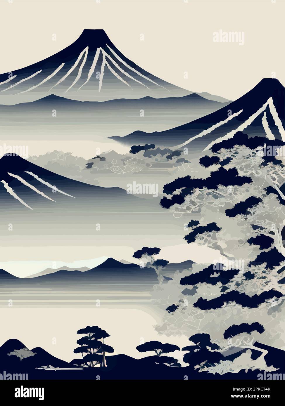 Majestic vertical landscape Stock Vector Images - Alamy