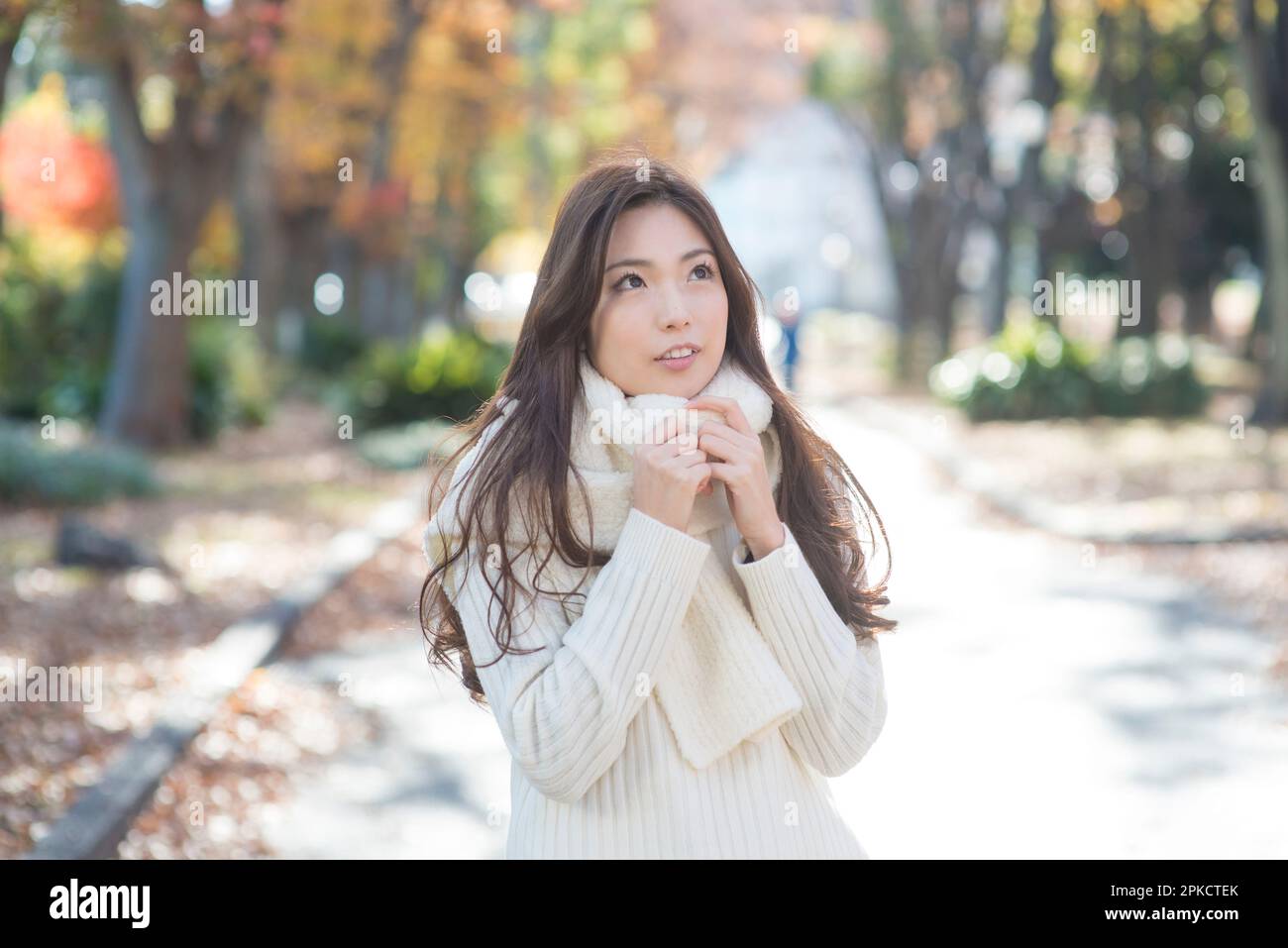 Woman walking winter japan hi-res stock photography and images - Alamy