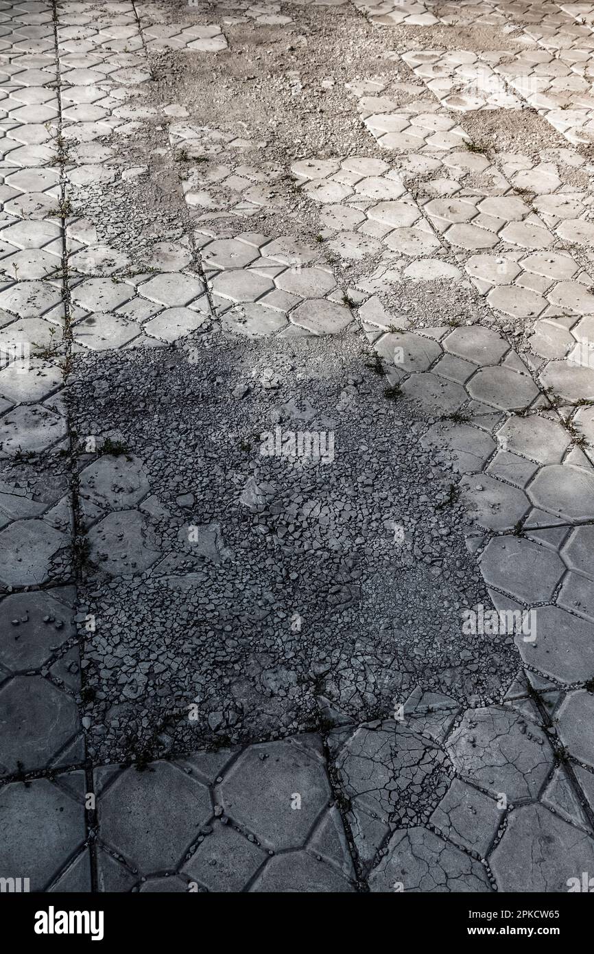 Damaged destroyed concrete tiles hi-res stock photography and images ...