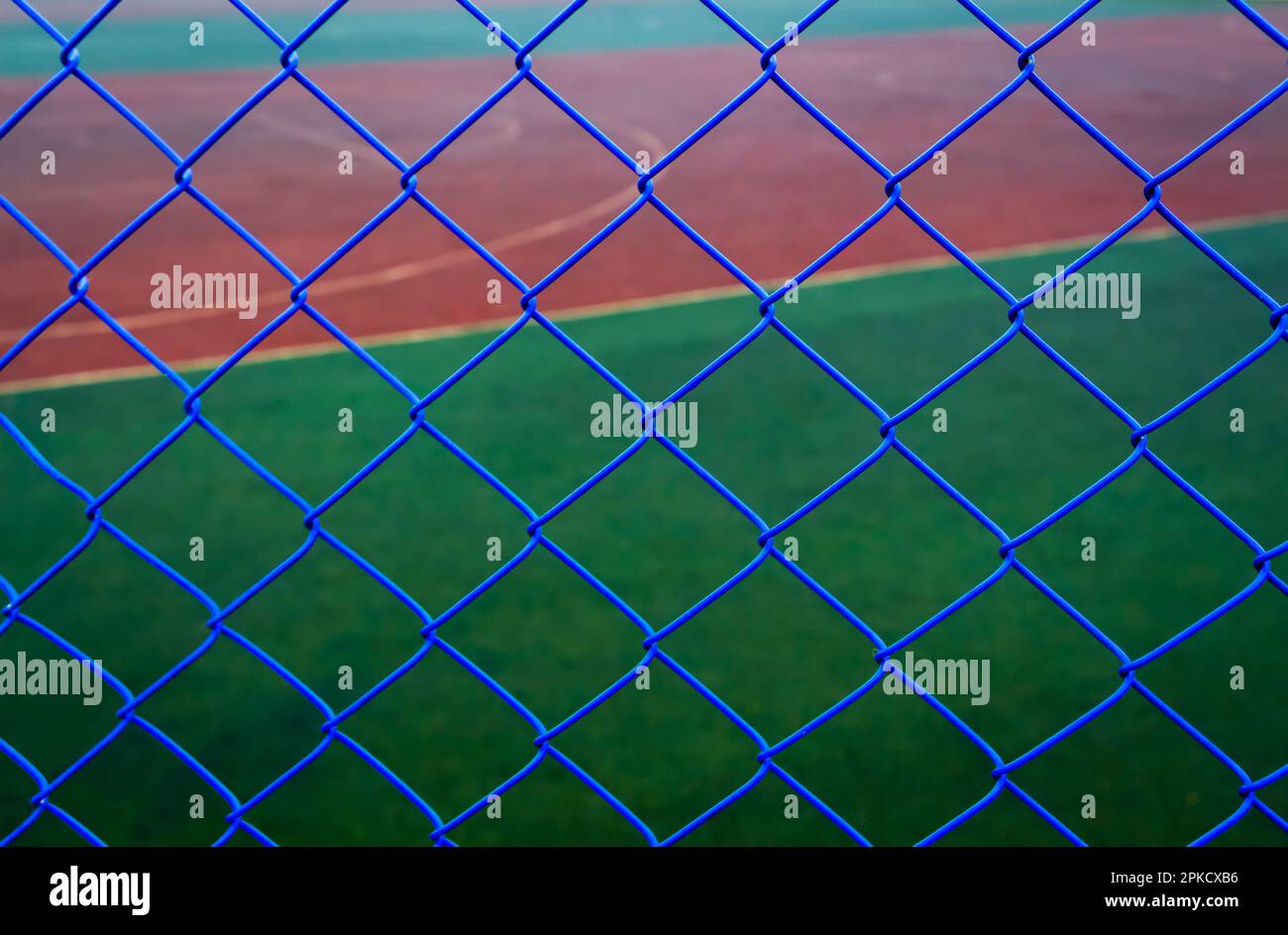 White dividing line between two areas of the sports field Stock Photo ...