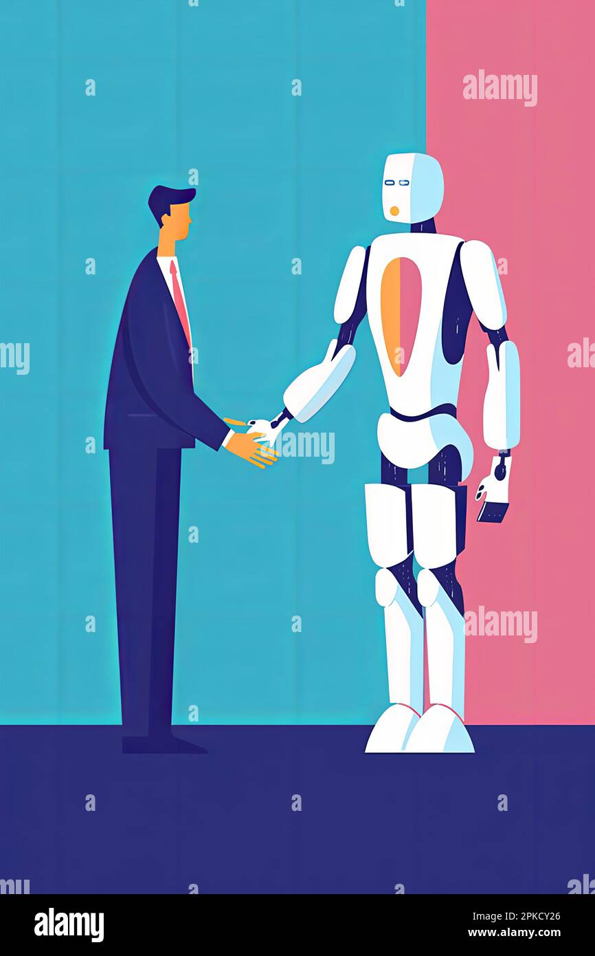 Ai robot sitting at desk hi-res stock photography and images - Alamy