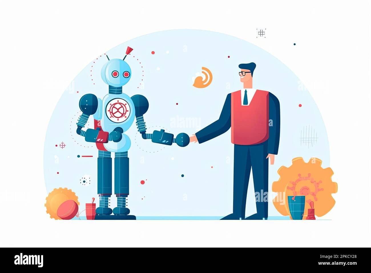 Ai robot sitting at desk hi-res stock photography and images - Alamy