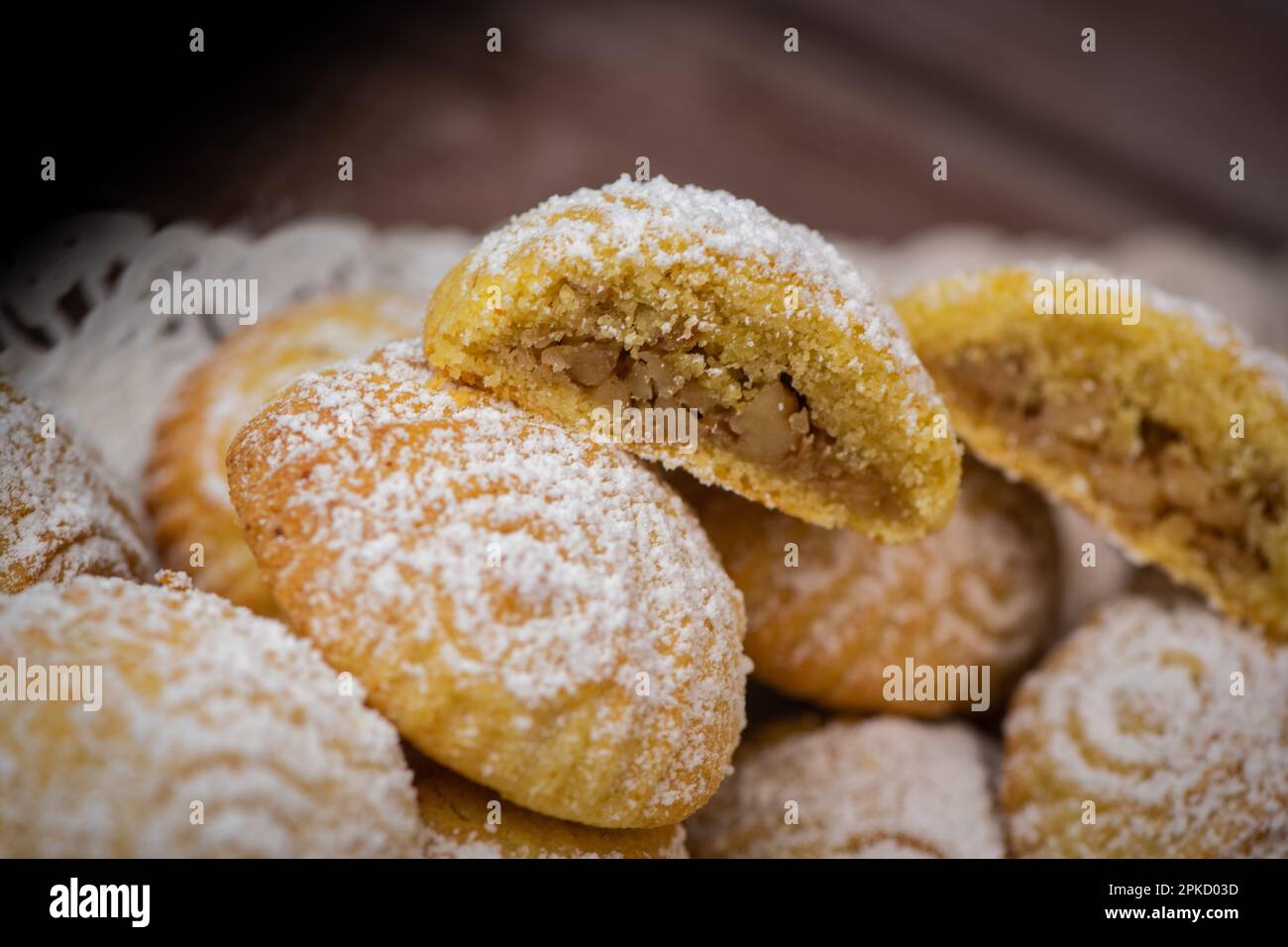 Traditional eid maamoul or mamoul cookies with dates, nuts, and jam ...