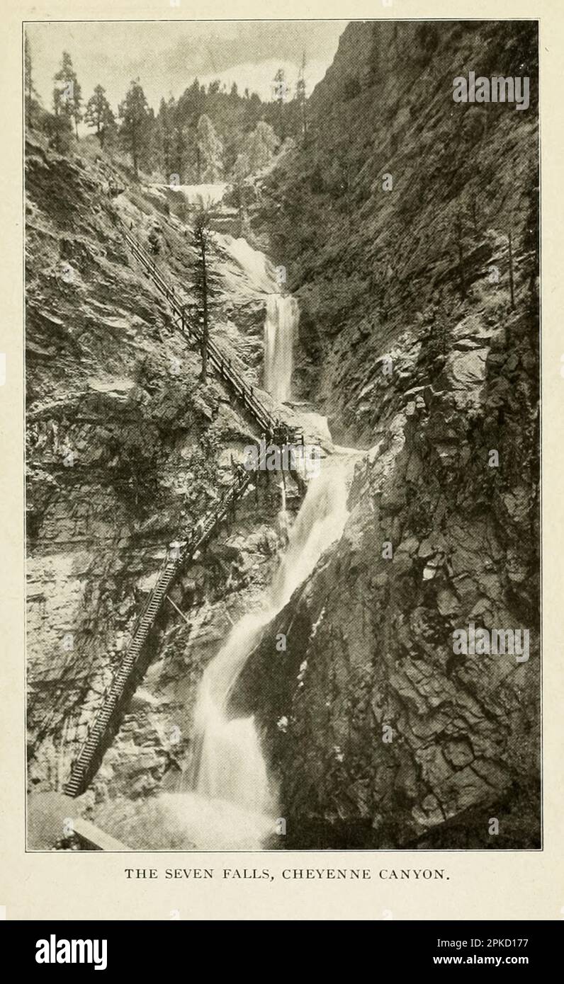 The Seven Falls, Cheyenne Canyon from the book ' Colorado, the queen ...