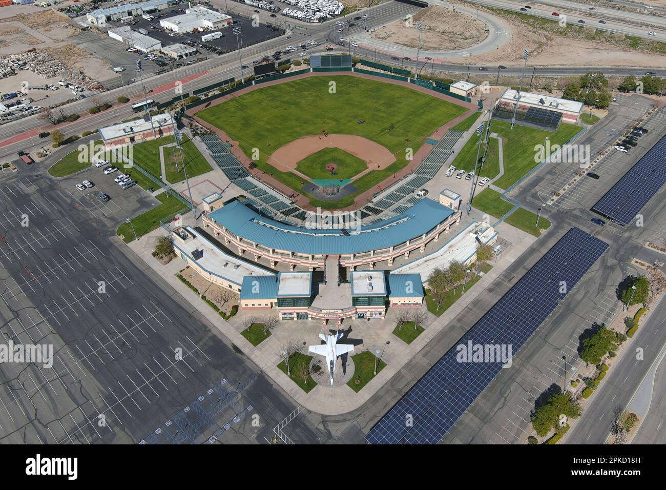 An aerial view of the Hangar aka Lancaster Municipal Stadium, Thursday ...