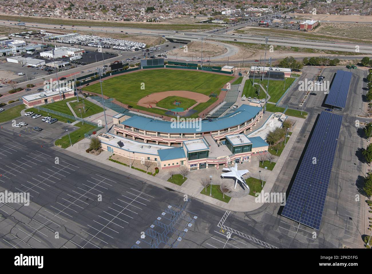 An aerial view hangar aka lancaster municipal stadium hi-res stock ...