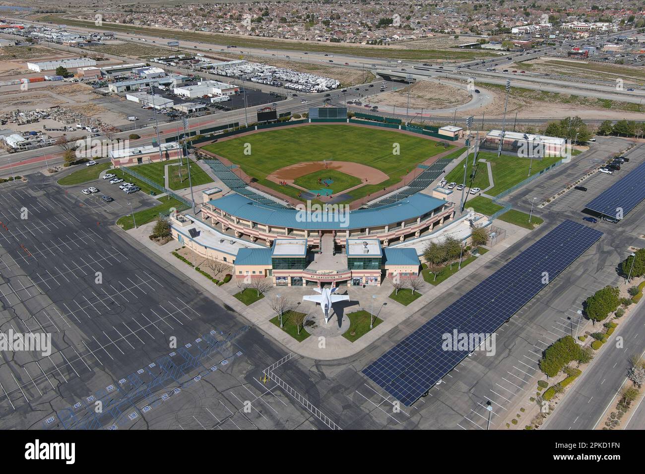 An aerial view hangar aka lancaster municipal stadium hi-res stock ...