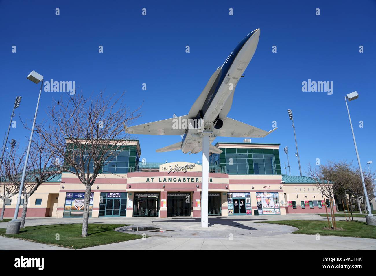 A NASA F/A-18 Hornet plan at the entrance to the Hangar aka Lancaster ...