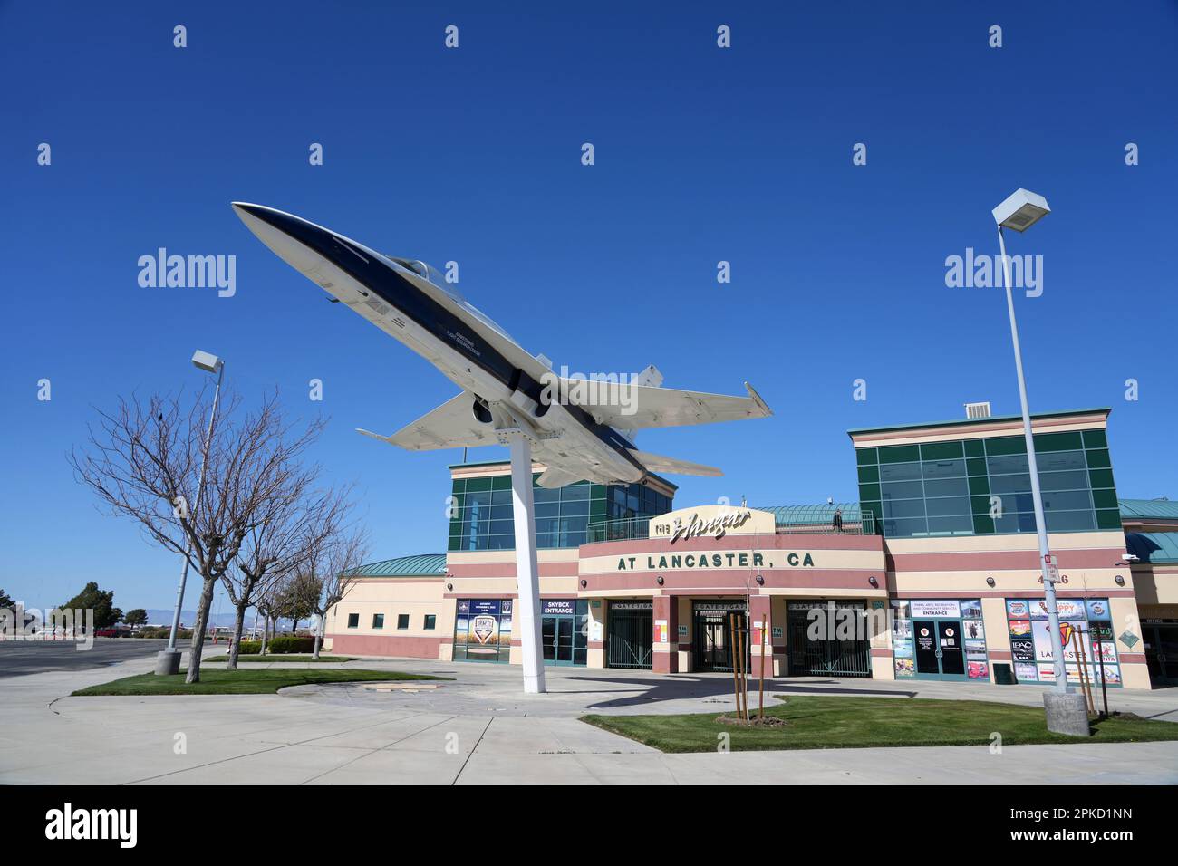 A NASA F/A-18 Hornet plan at the entrance to the Hangar aka Lancaster ...