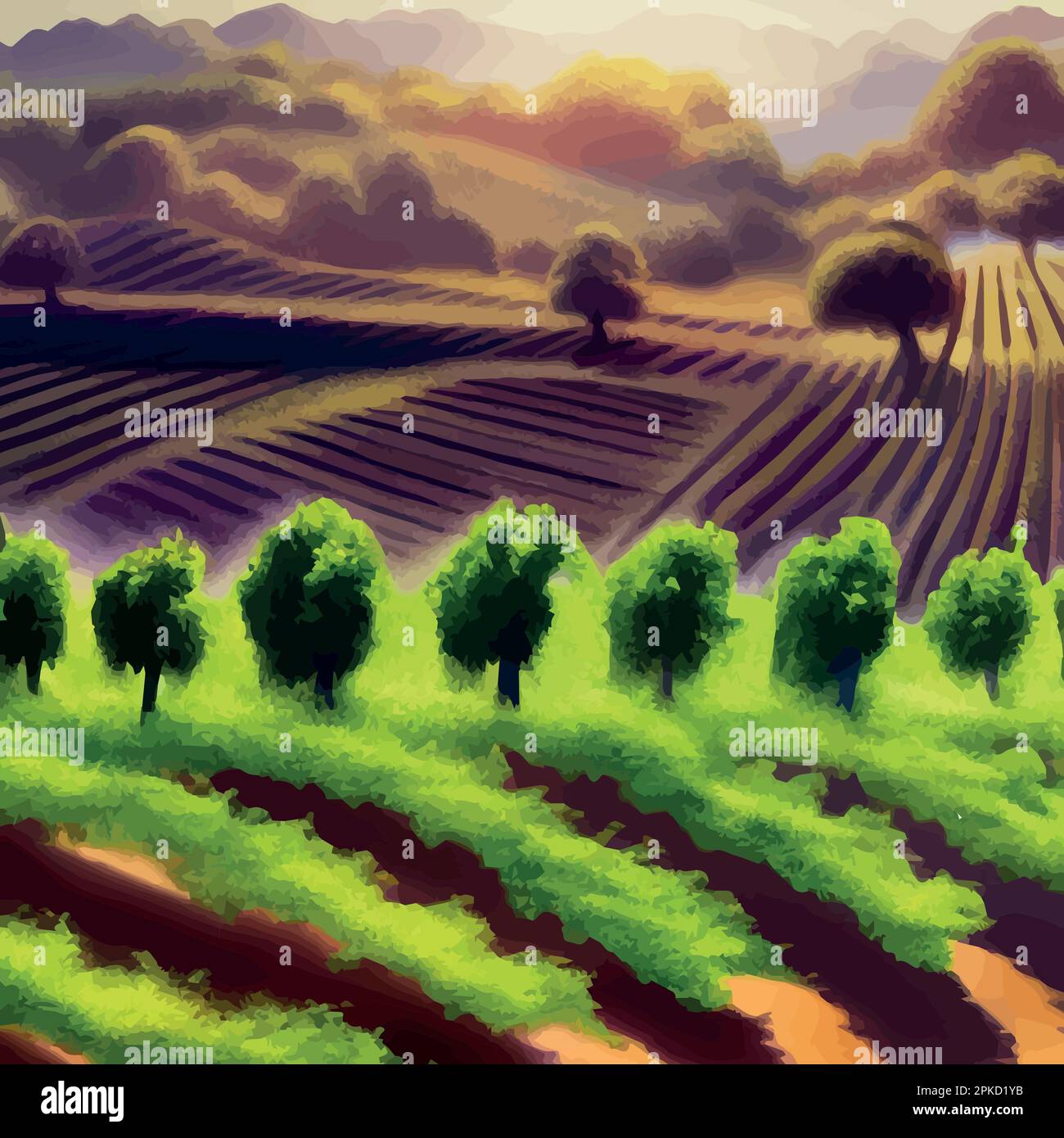 Row planted Stock Vector Images - Alamy