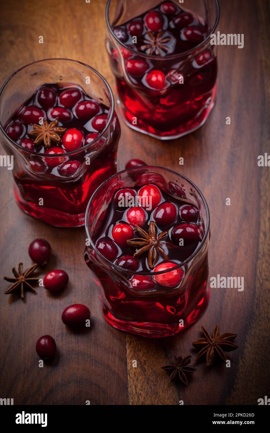 Delicious hot punch for winter and Christmas with fruits and wine Stock ...