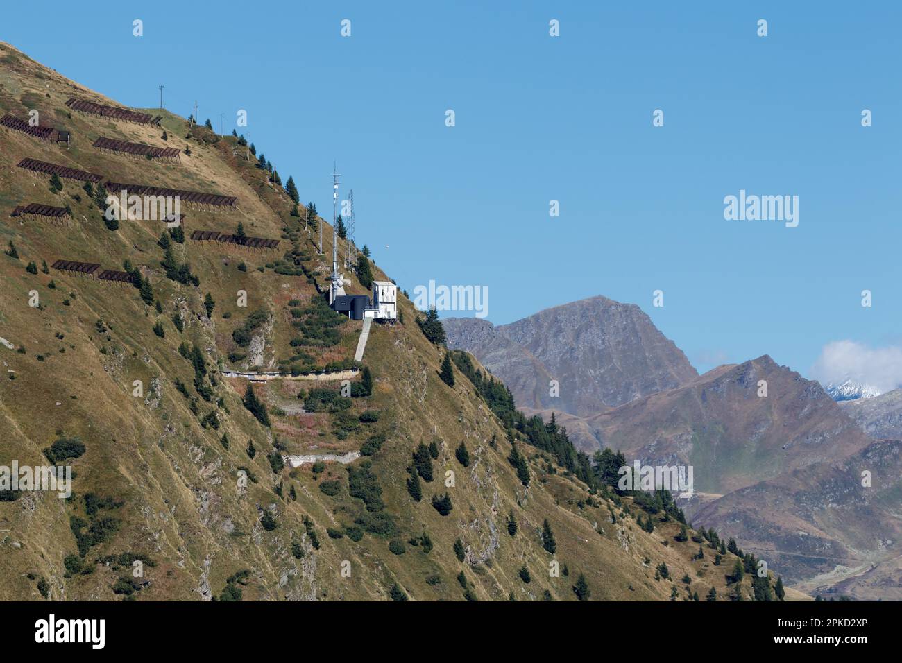 Weather monitoring station on the Gotthard Pass in Switzerland Stock ...