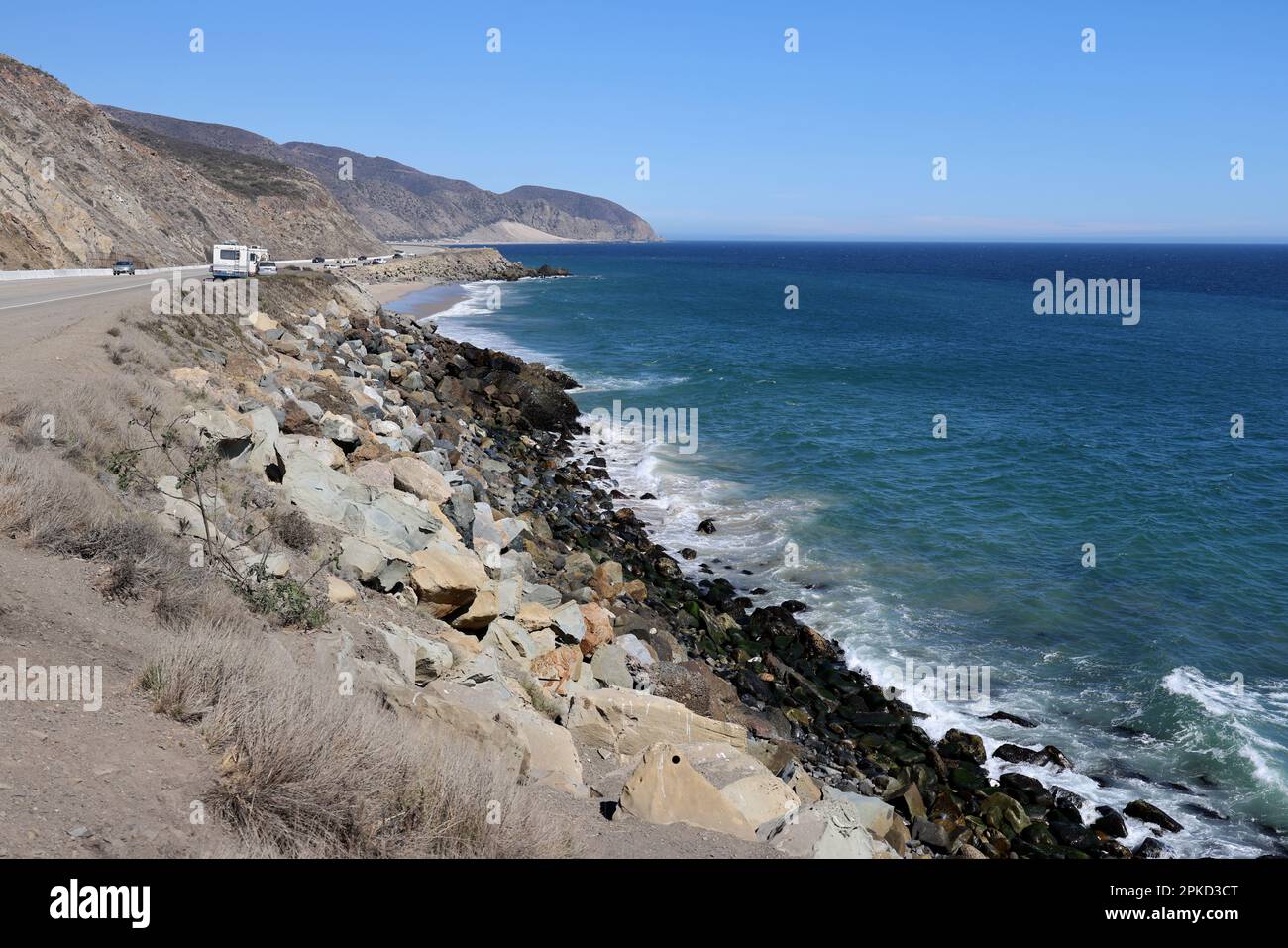 General views on the East Pacific Coast Highway between Santa Monica ...