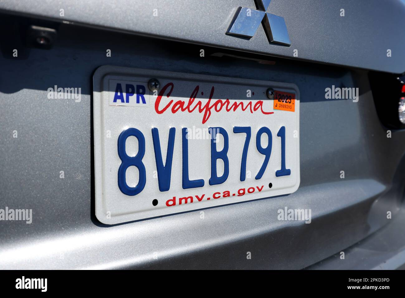 A Californian Car Number Plate pictured on a Mitsubishi SUV in Santa ...