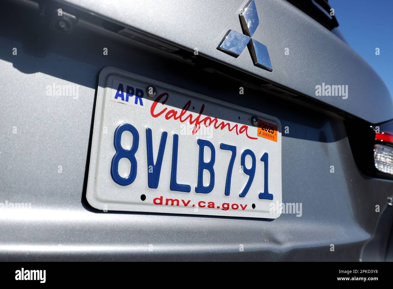 A Californian Car Number Plate pictured on a Mitsubishi SUV in Santa ...