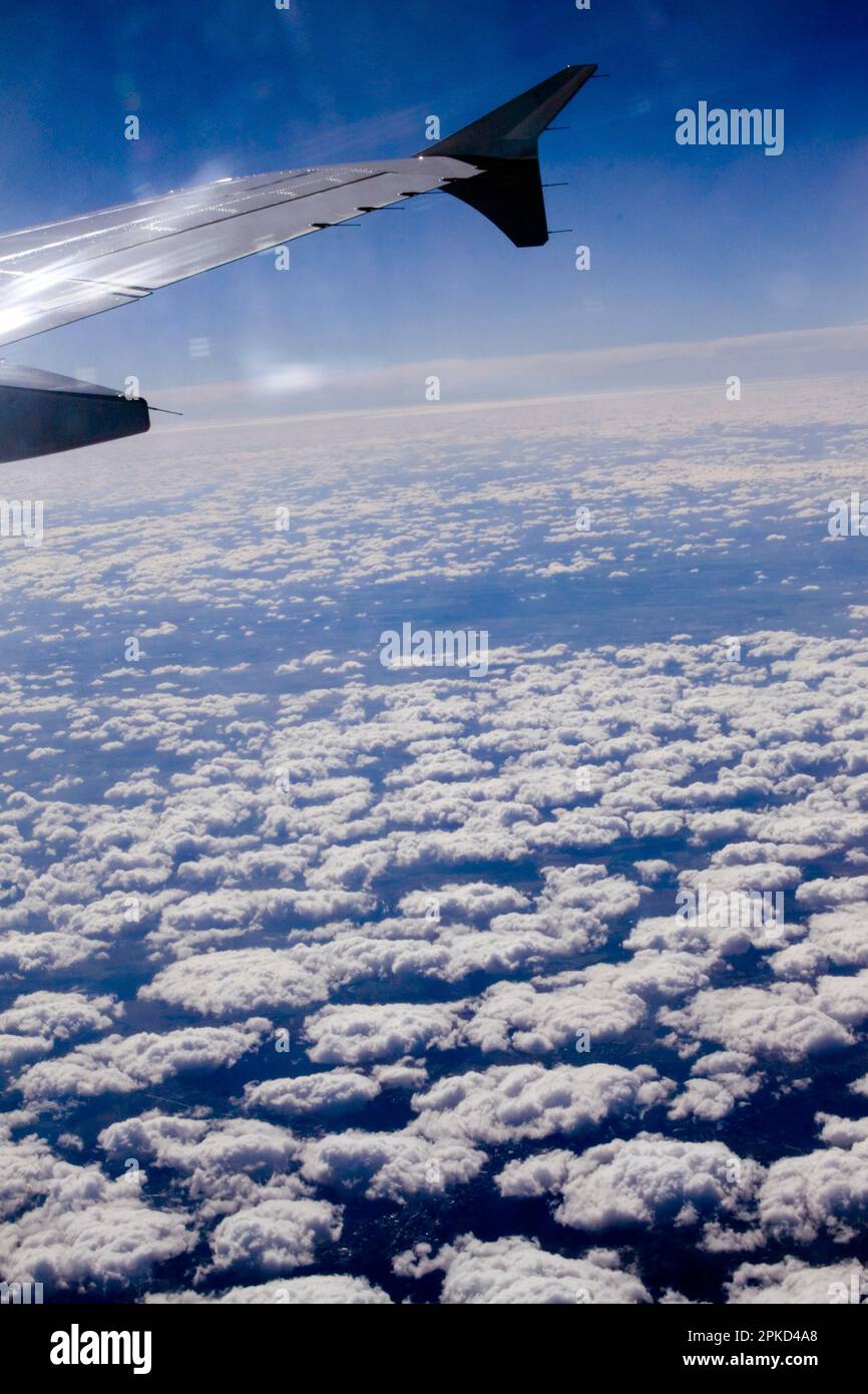 Cumulus cloud (Cumulus) clouds, view from aeroplane, Germany Stock ...