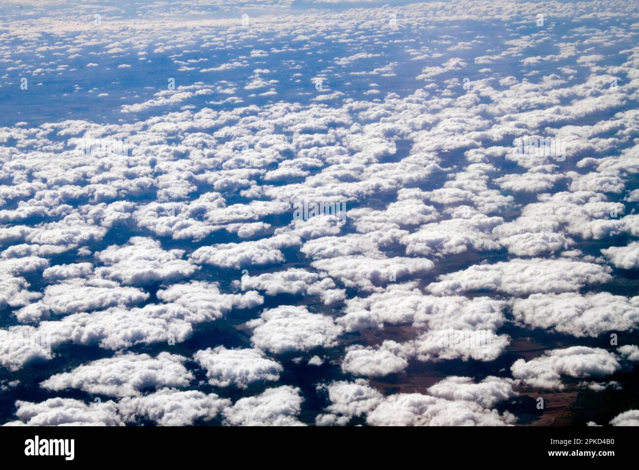 Cumulus cloud (Cumulus) clouds, view from aeroplane, Germany Stock ...
