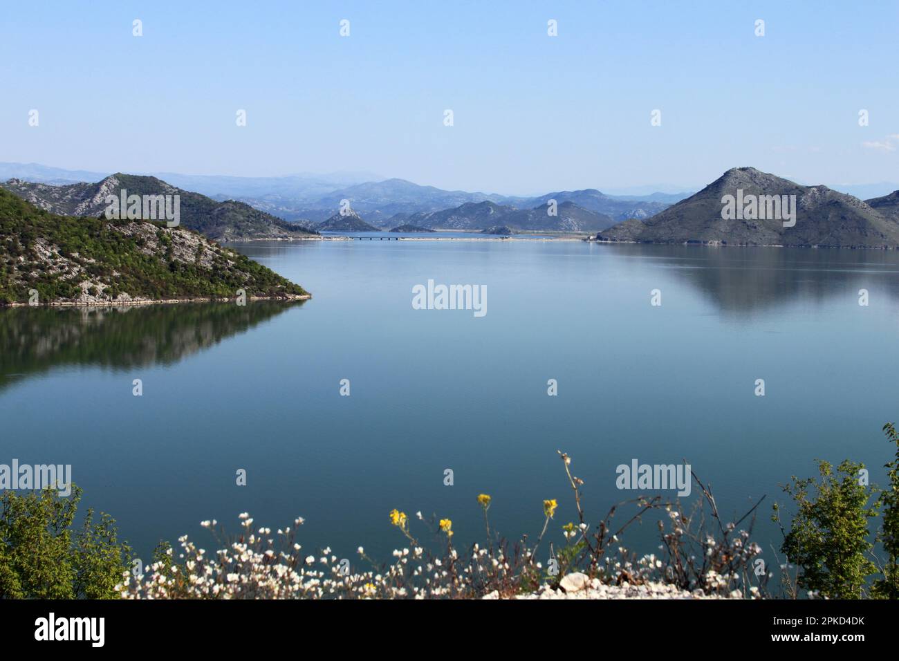 Lake Scutari National Park, road and bridge between Virpazar and ...