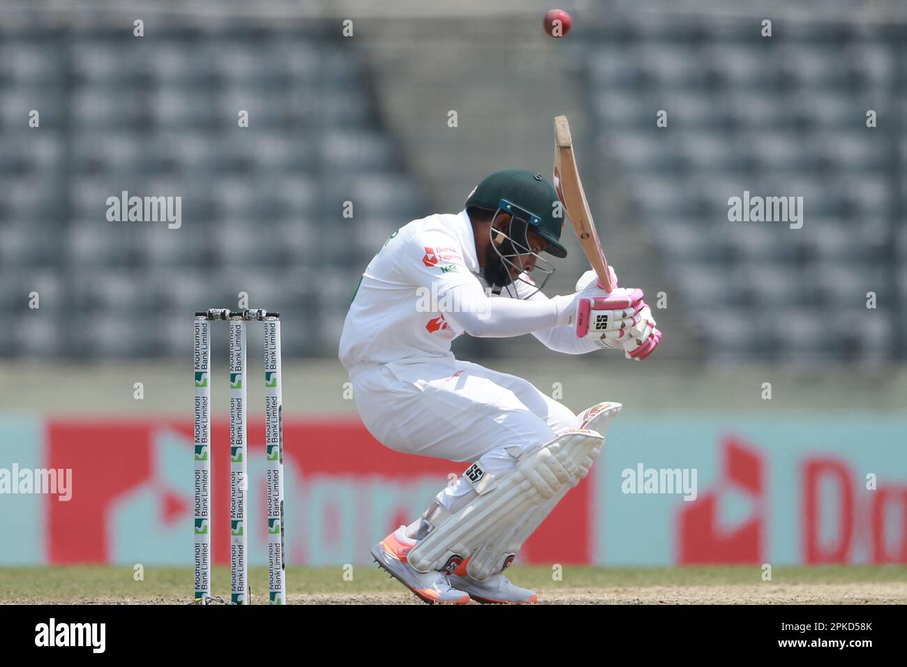 Mushfiqur Rahim bats during the fourth day of the alone test match ...