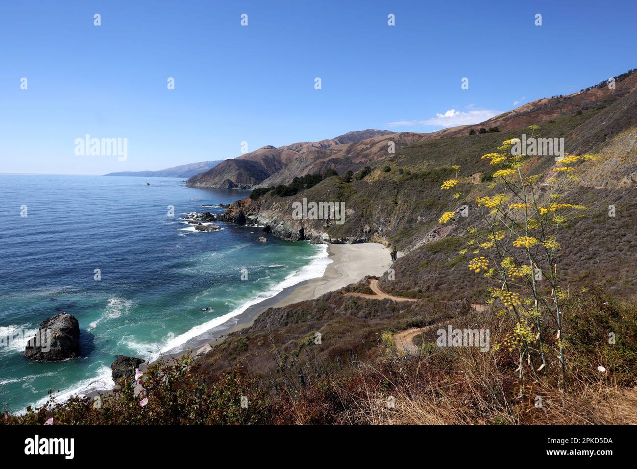 Views of the Big Creek Bridge on the Cabrillo Highway, located on the ...